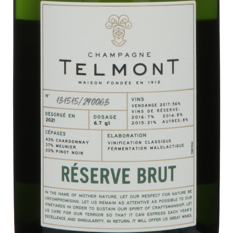TELMONT テルモン レゼルヴ ブリュット NV | T&Cワイン倶楽部